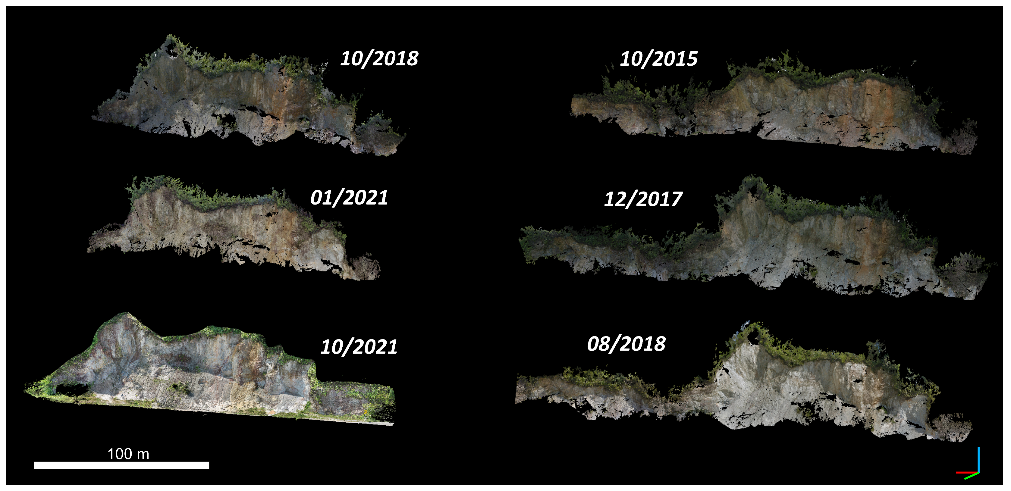 Evolution of Rockfall Based on SfM Reconstruction of SVI (Street View ...